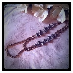 Vintage | Jewelry | Vintage Twotone Bead Rope Chain Necklace | Poshmark